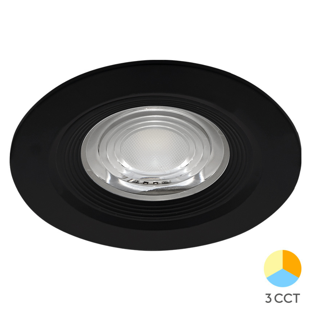 Spot LED encastrable étanche 3en1 rond noir 7W IP54 | Leroy Merlin