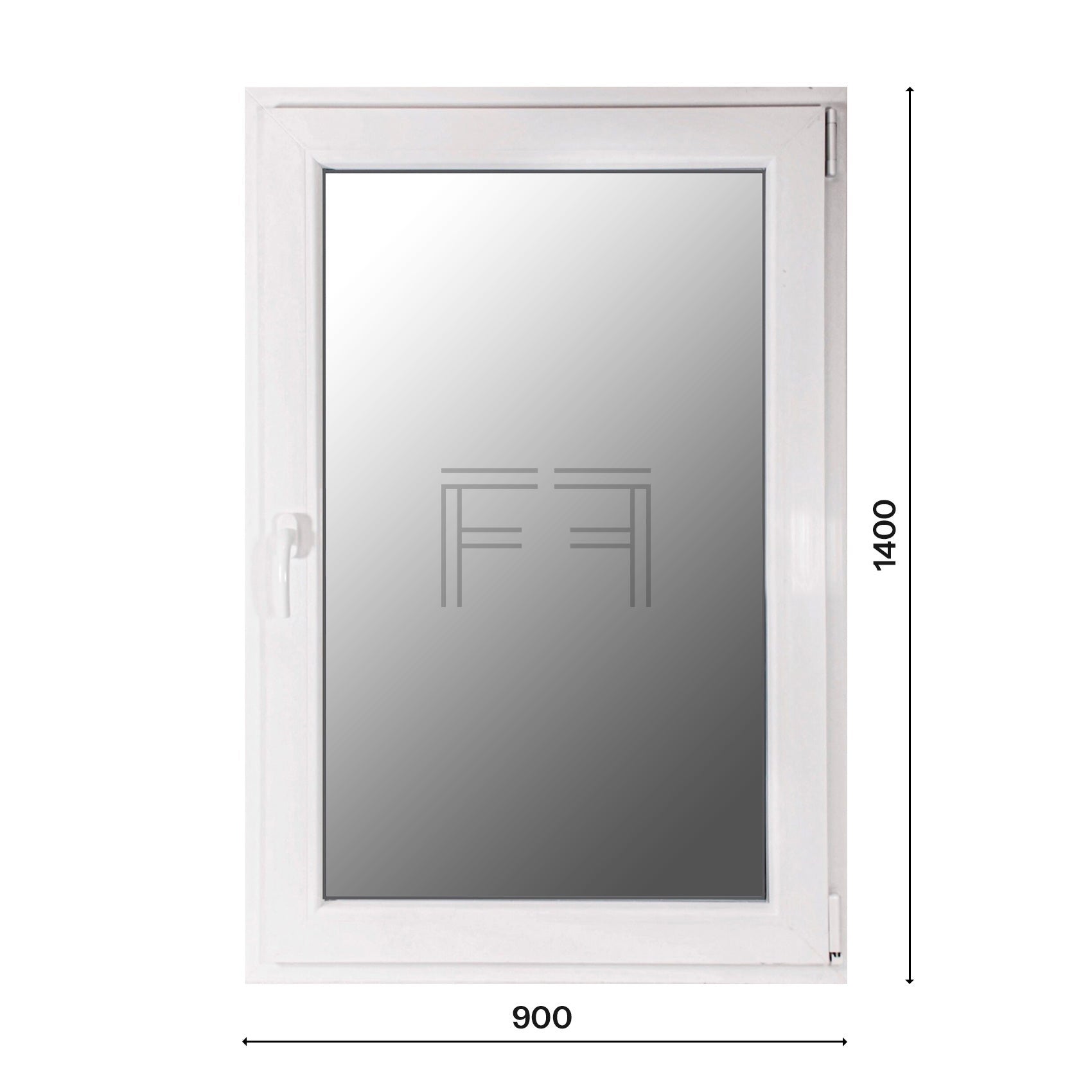 Fintex-finestra in PVC bianco singola anta 800x1100 apertura a destra ...