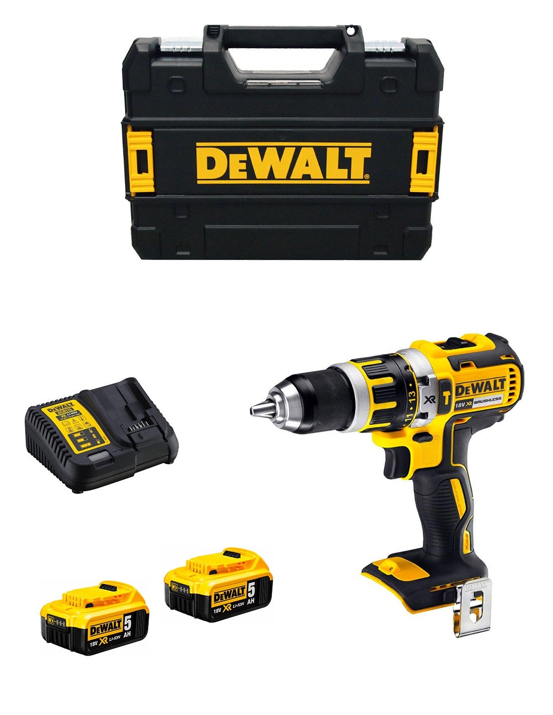 Taladro Percutor DeWALT DCD795P2 (2 x 5,0 Ah + DCB115 + TSTAK II ...