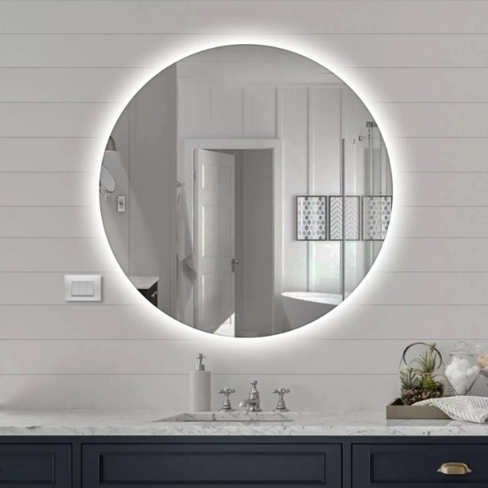 Specchio bagno tondo LED diametro 70 cm retroilluminato con luce fredda ...