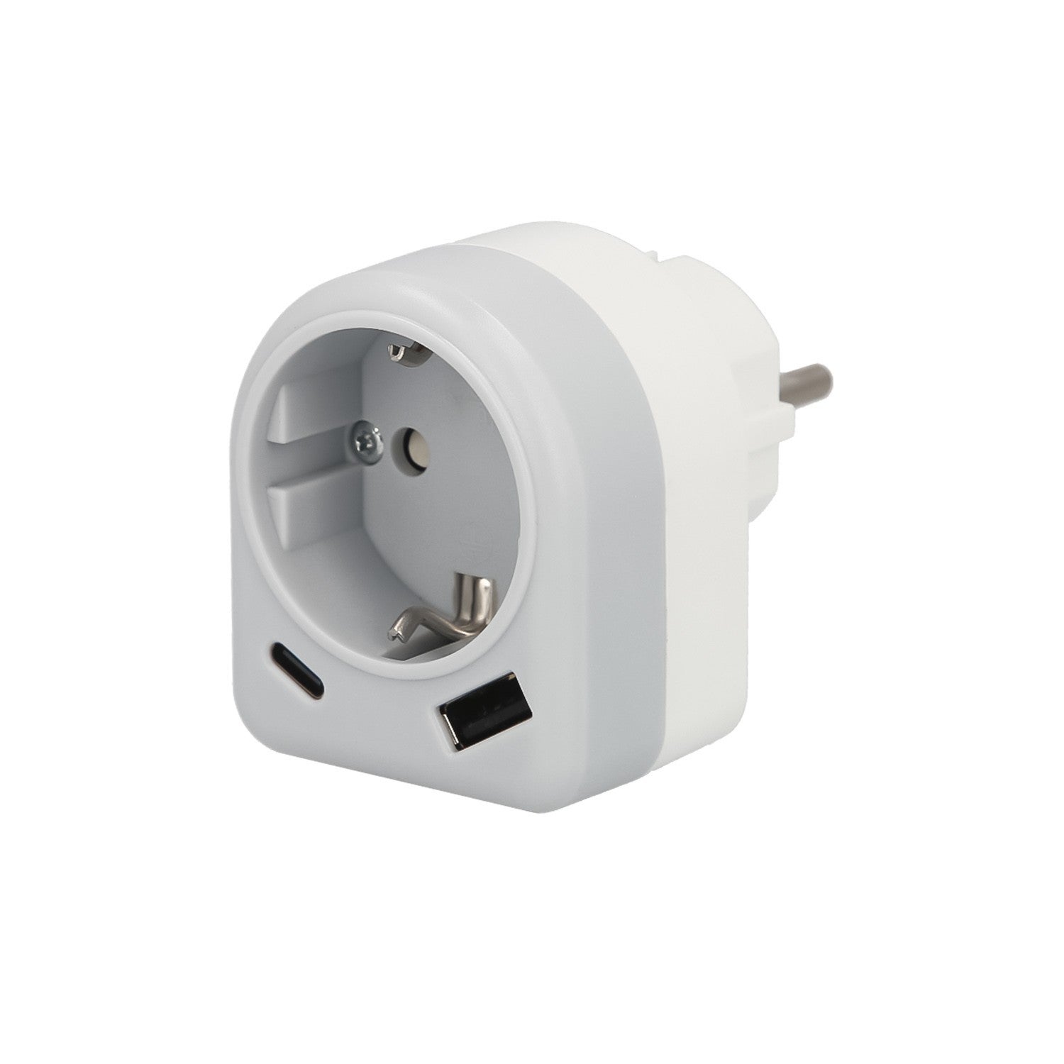 Adaptador / Enchufe Schuko Con 2 Tomas, USB A y USB C | Leroy Merlin
