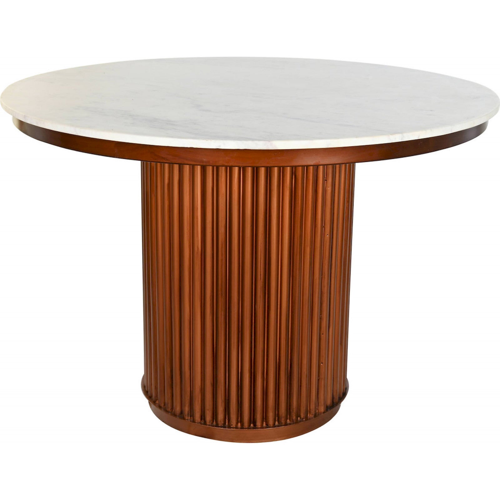 Table de salon en marbre blanc et pied cuivré élégant 110 x 110 x 76 cm ...
