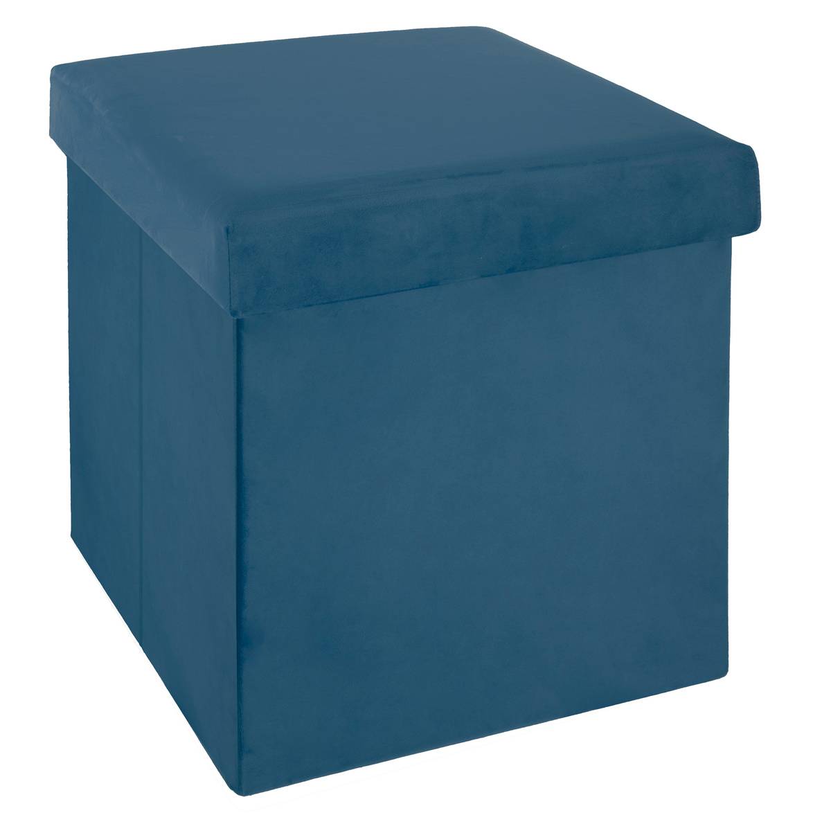 Puff plegable 'Tess' azul de terciopelo - Atmosphera créateur d ...
