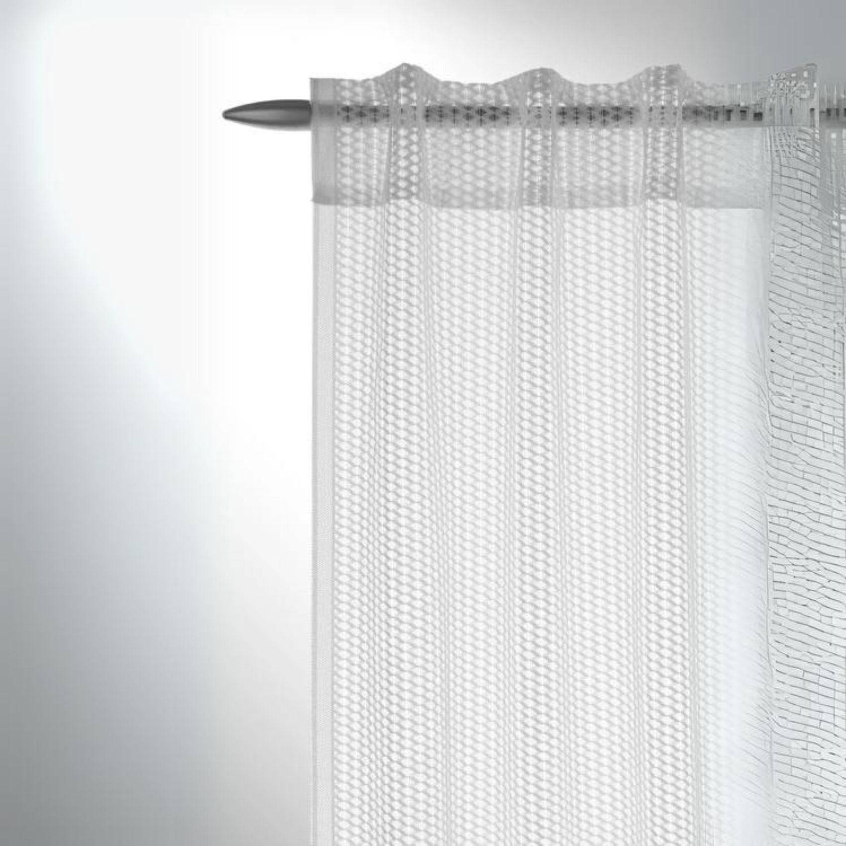 Voilage - Effet maille avec pattes cachées - Blanc - 140x245 cm ...