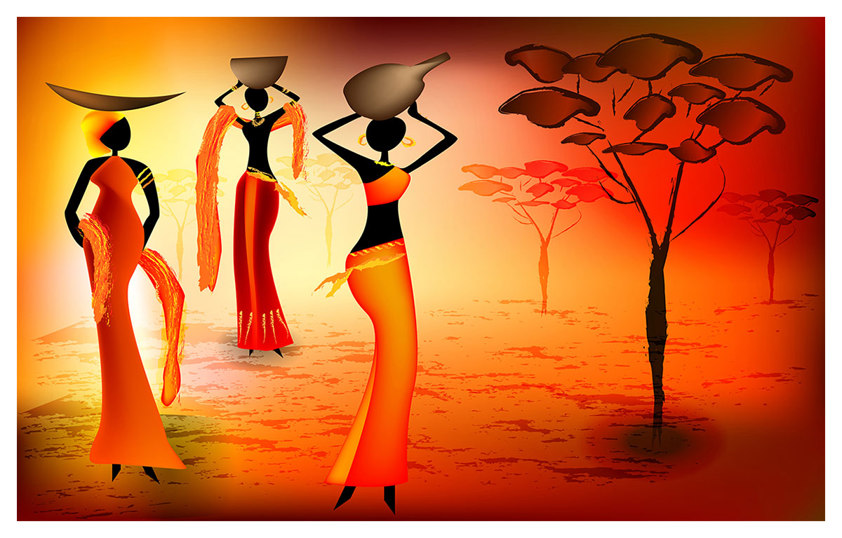 Affiche deco femmes dans la savane - 60x40cm - made in France | Leroy ...