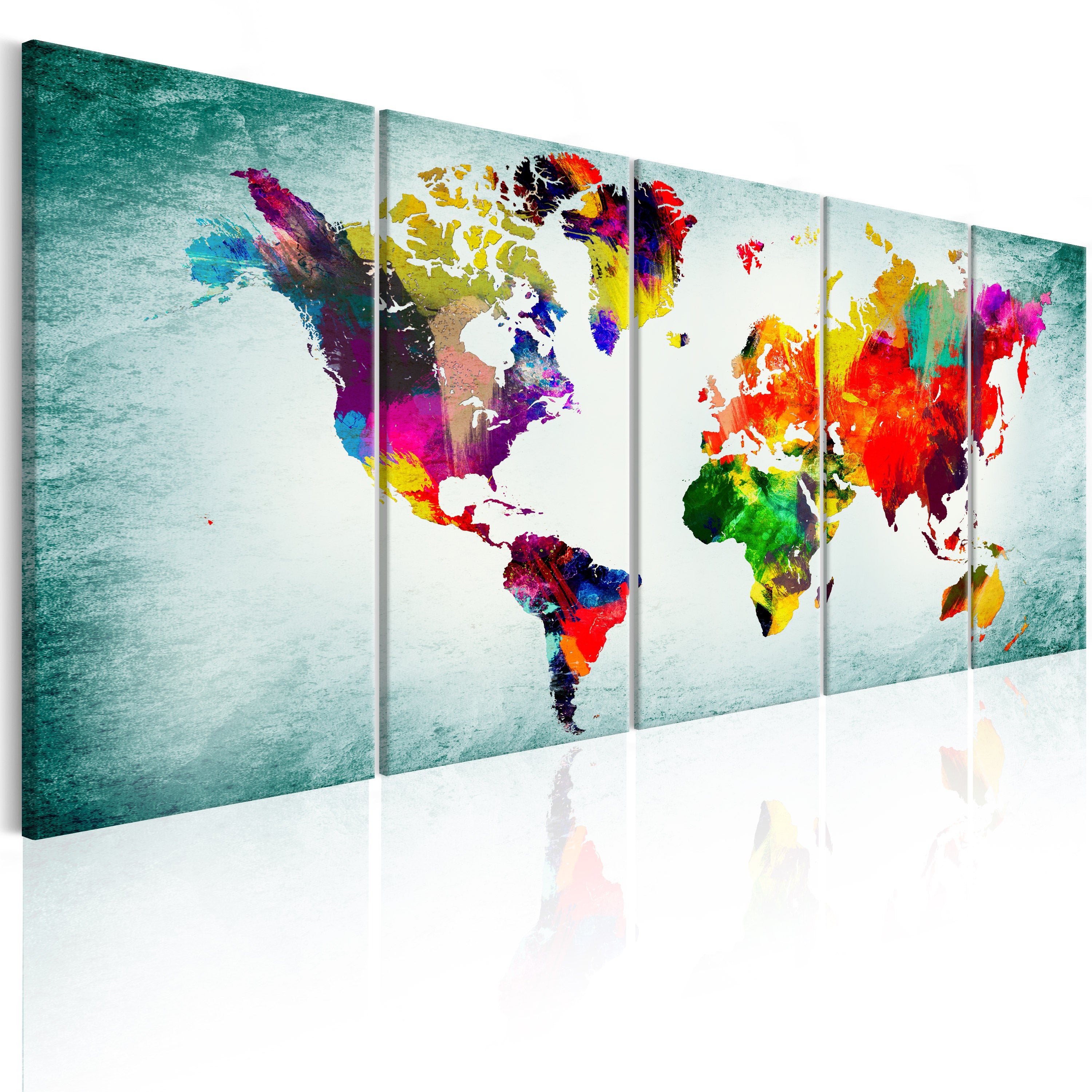 Tableau - World Map: Green Vignette [200x80] | Leroy Merlin