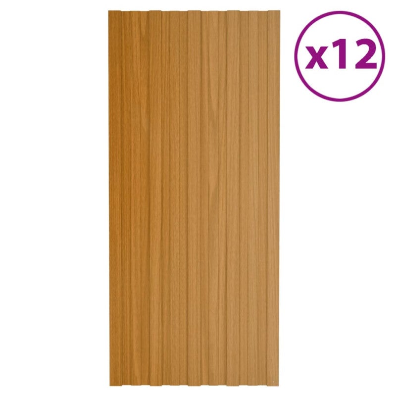 Panel de tejado acero galvanizado color madera 12 uds 100x45 cm vidaXL ...