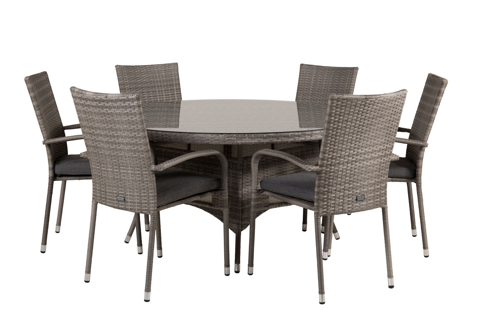 Volta Ensemble table et chaises de jardin, table Ø150cm et 6 chaises ...