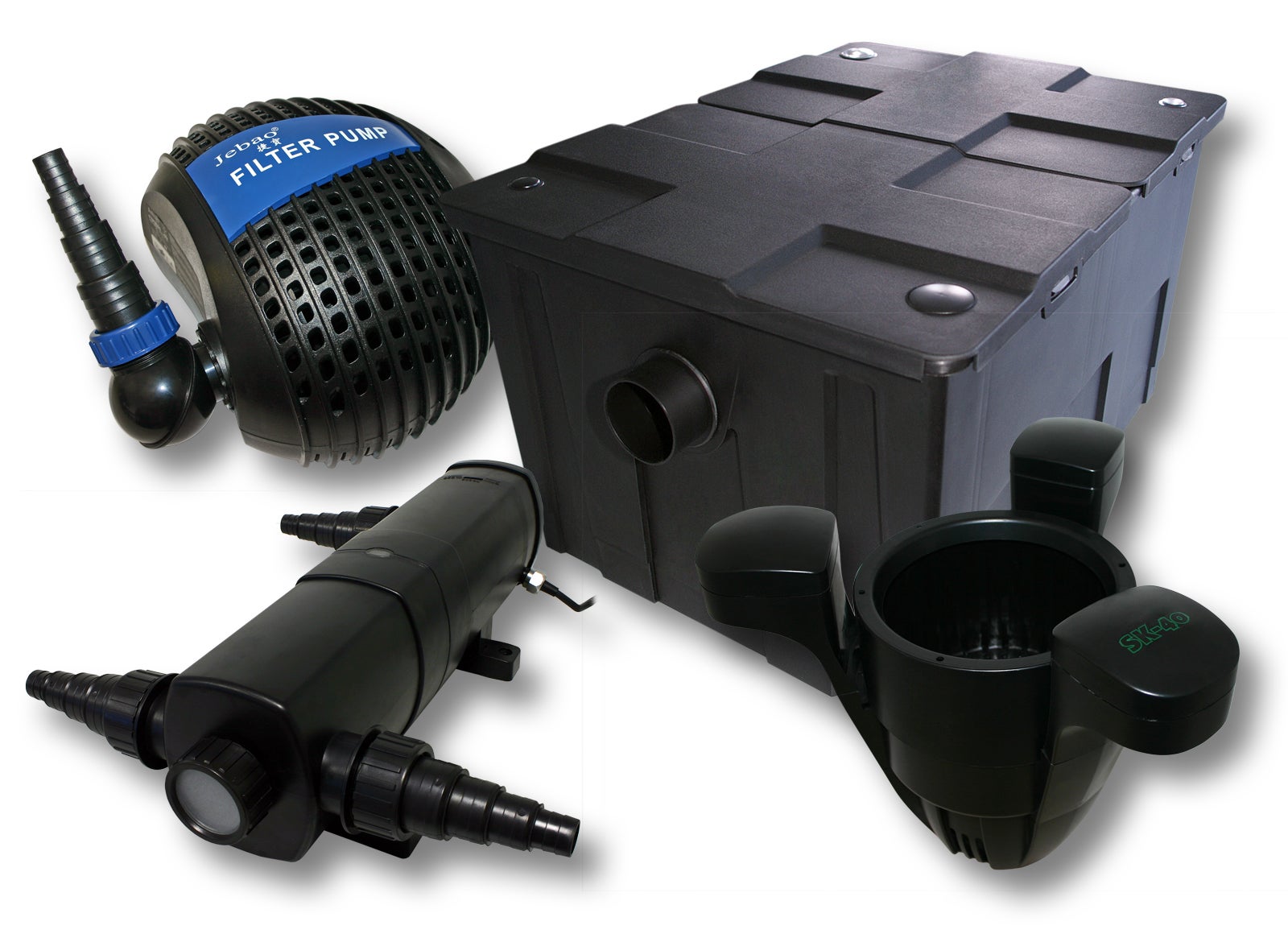 Wiltec Kit complet: CBF-550 Filtre de bassin jusqu'à 60000 L Biologique ...
