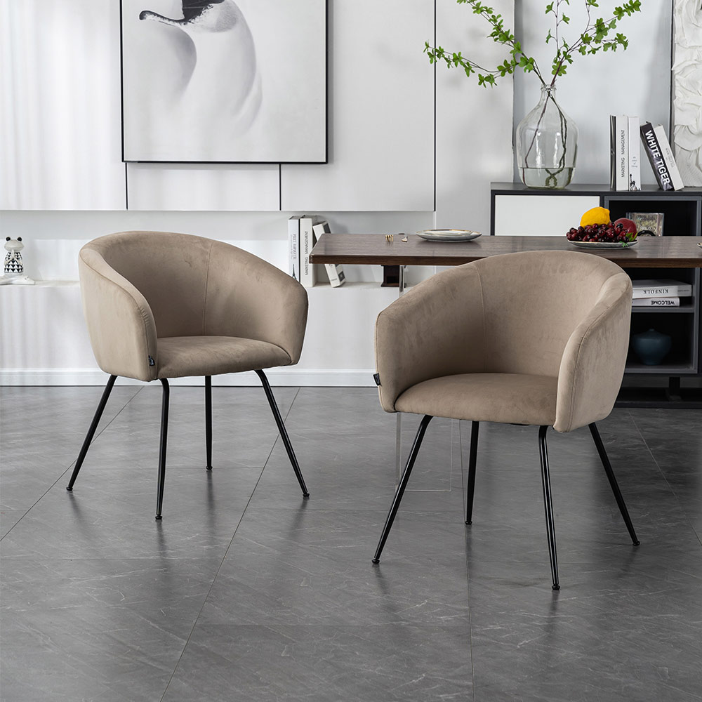 HOME DELUXE - Chaise rembourrée ARIA - 4 pièces, couleur : velours ...