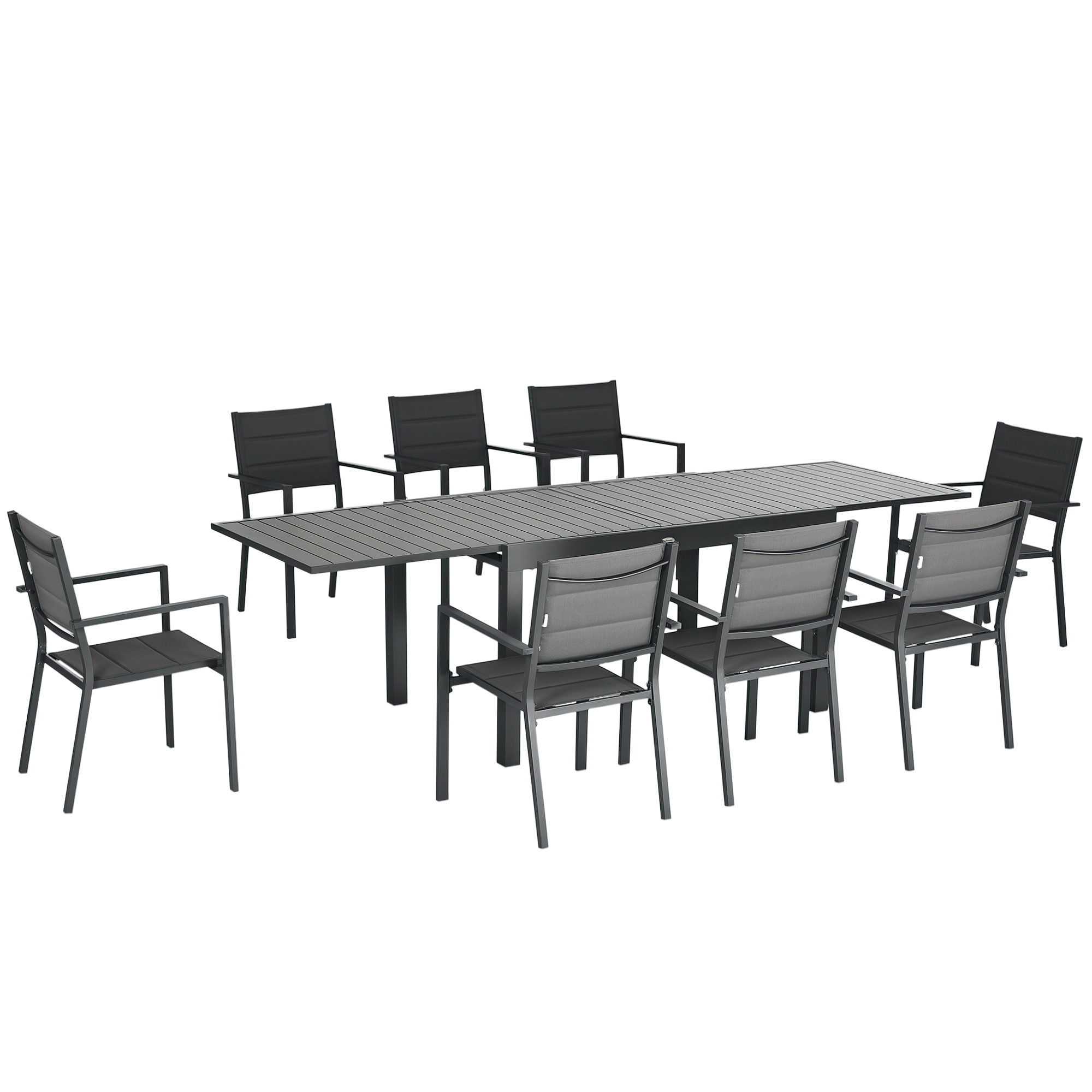 Mesa extensible para jardín de 135 a 270 cm en aluminio y poliéster ...