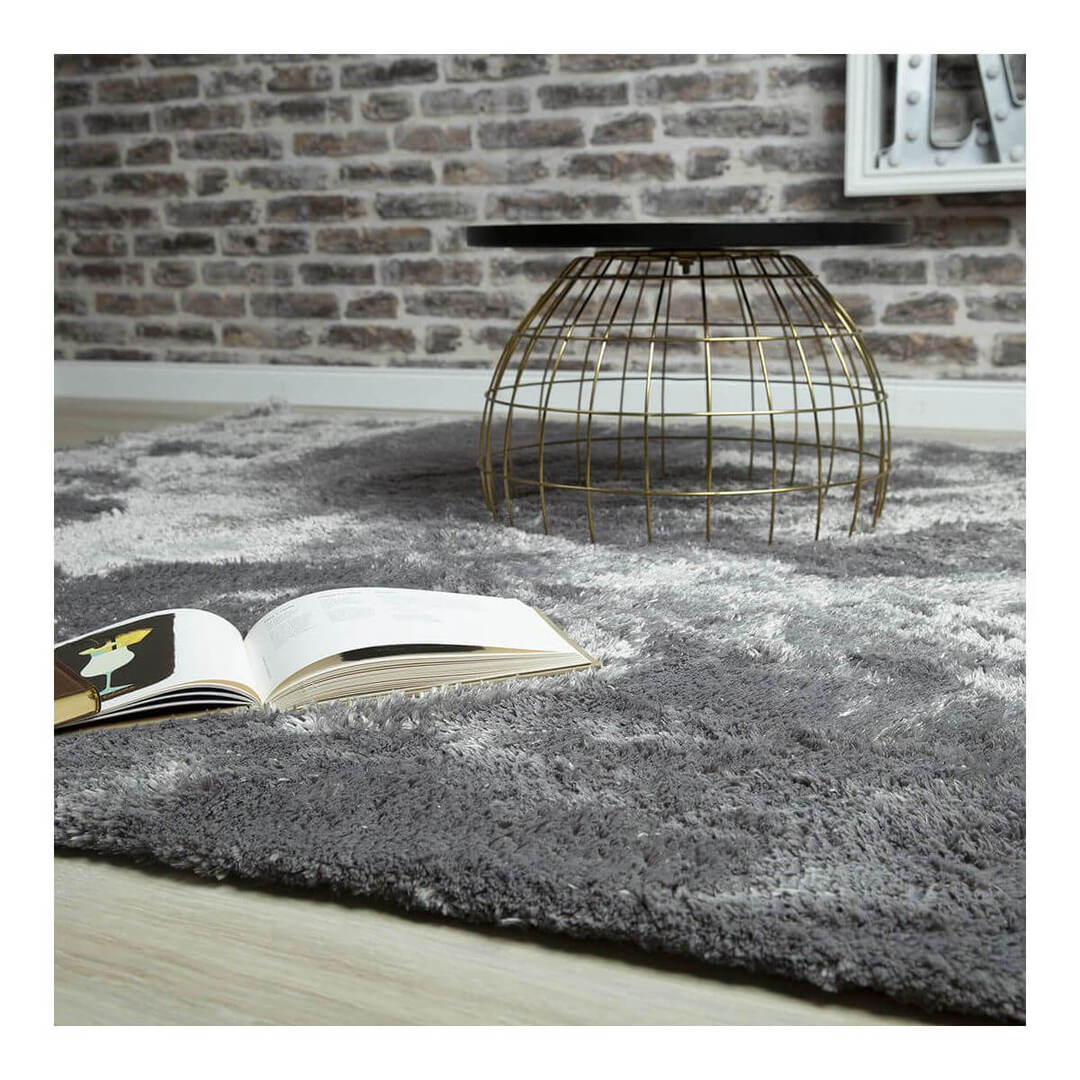 Tapis uni design en polyester Argenté 160x230 CALYPSO | Leroy Merlin