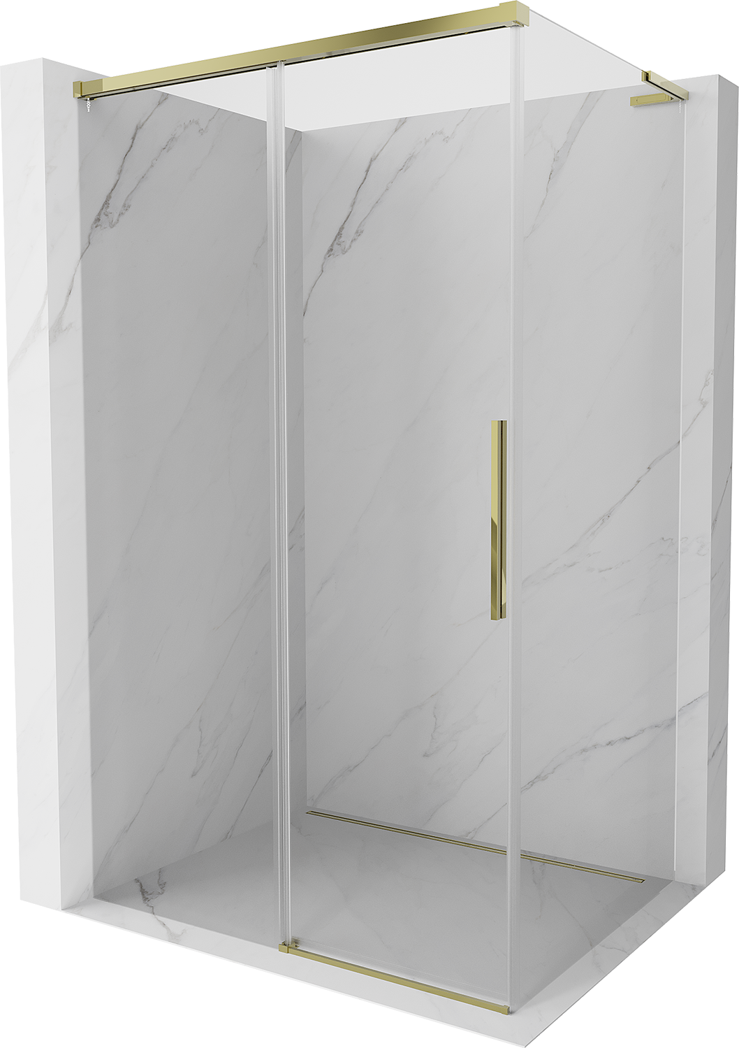 Mexen Rox L cabina de ducha corredera 120 x 90 cm, transparente, dorada ...