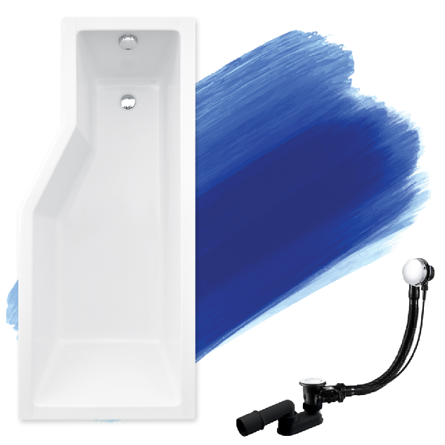 Baignoire asymétrique 150x75 Droite INTEGRA acrylique blanc, sans ...