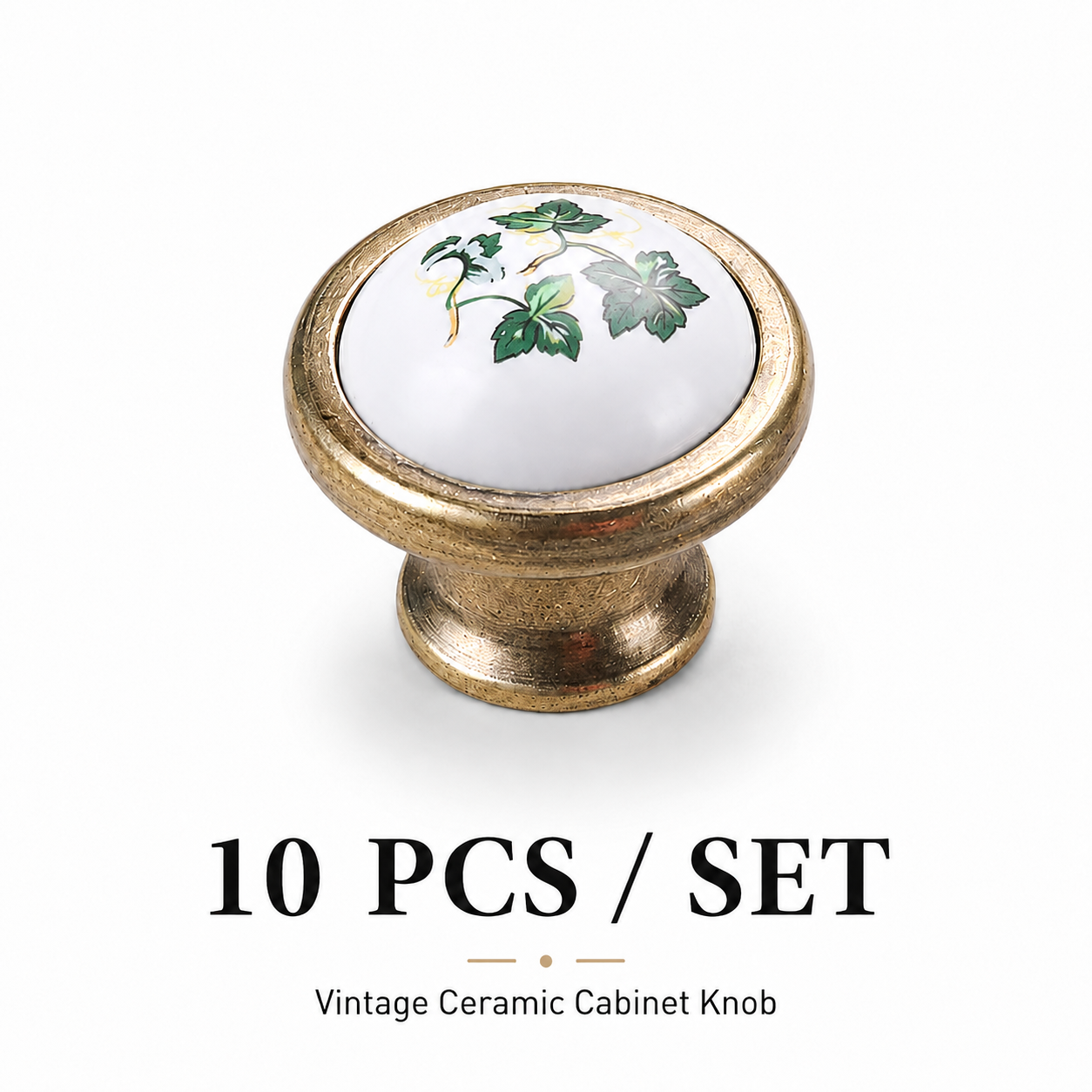Lot de 10 boutons de meuble en céramique bronze ancien, bouton rond ...