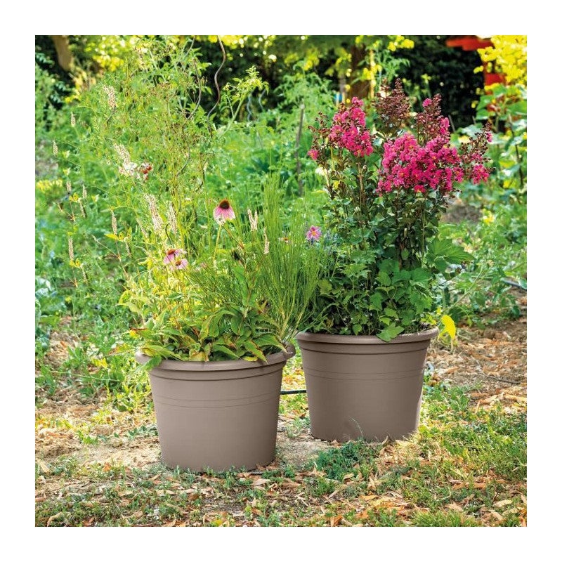 DEROMA Pot de fleurs rond Day R camel - Coloris taupe - 60cm | Leroy Merlin