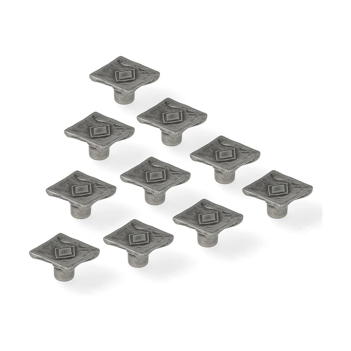 Pack 10 Pomos Cuadrados - Para Cocina y Armarios - Fabricado en Zamak ...