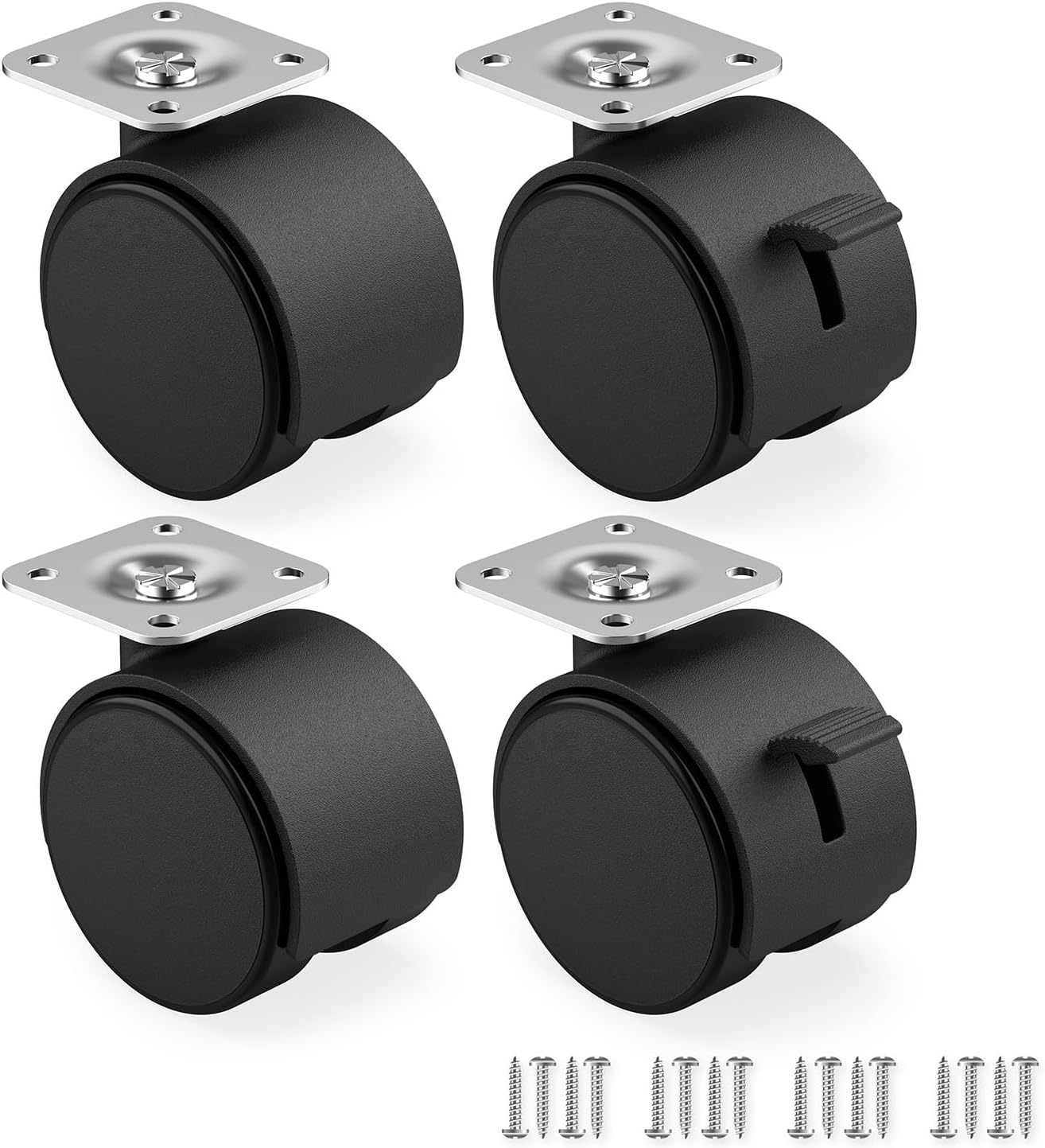 Juego de 4 ruedas para muebles de 50 mm - ruedas de transporte con ...