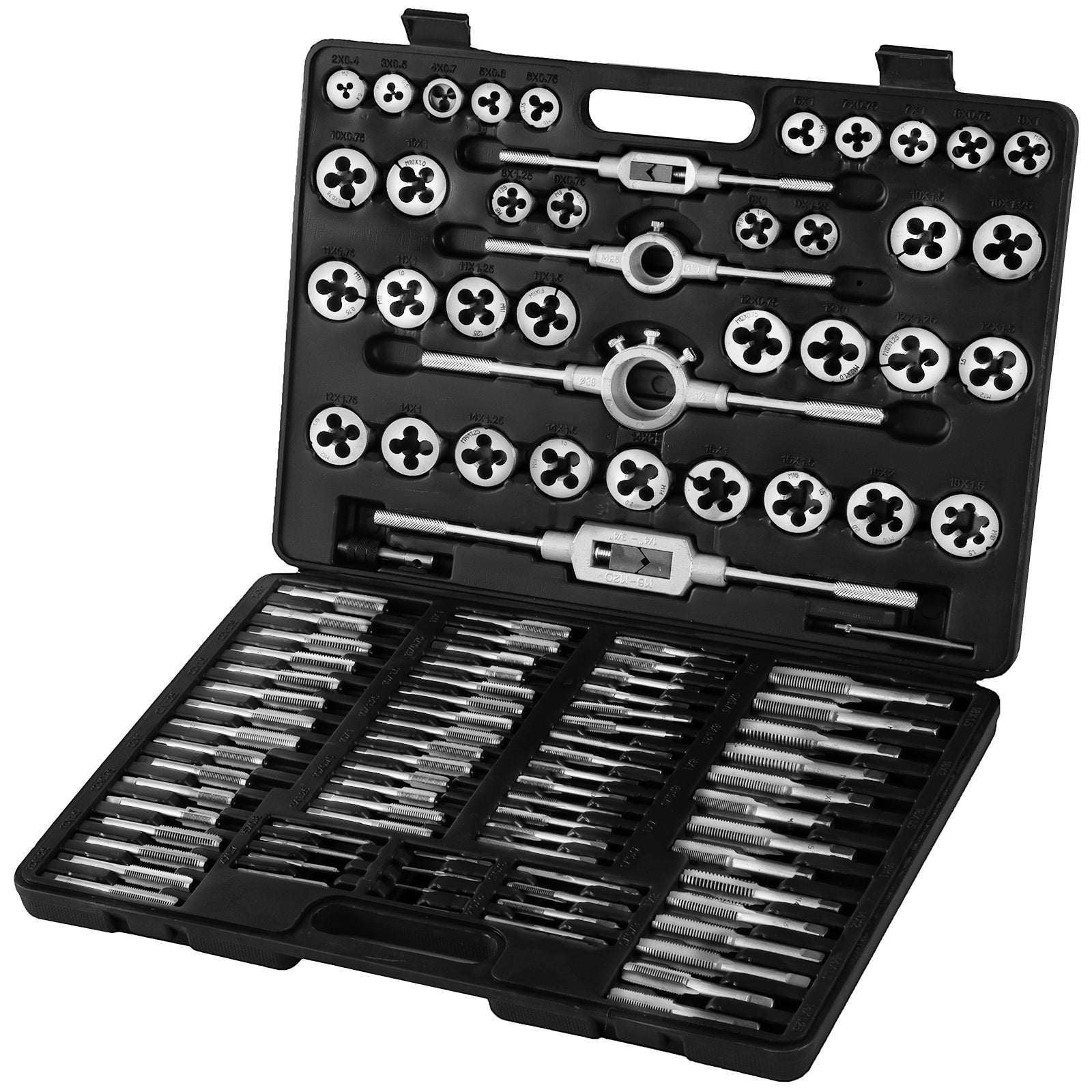 Jeu de Tarauds et Filières VEVOR 110 Pcs Outil de Taraudage et Filetage ...