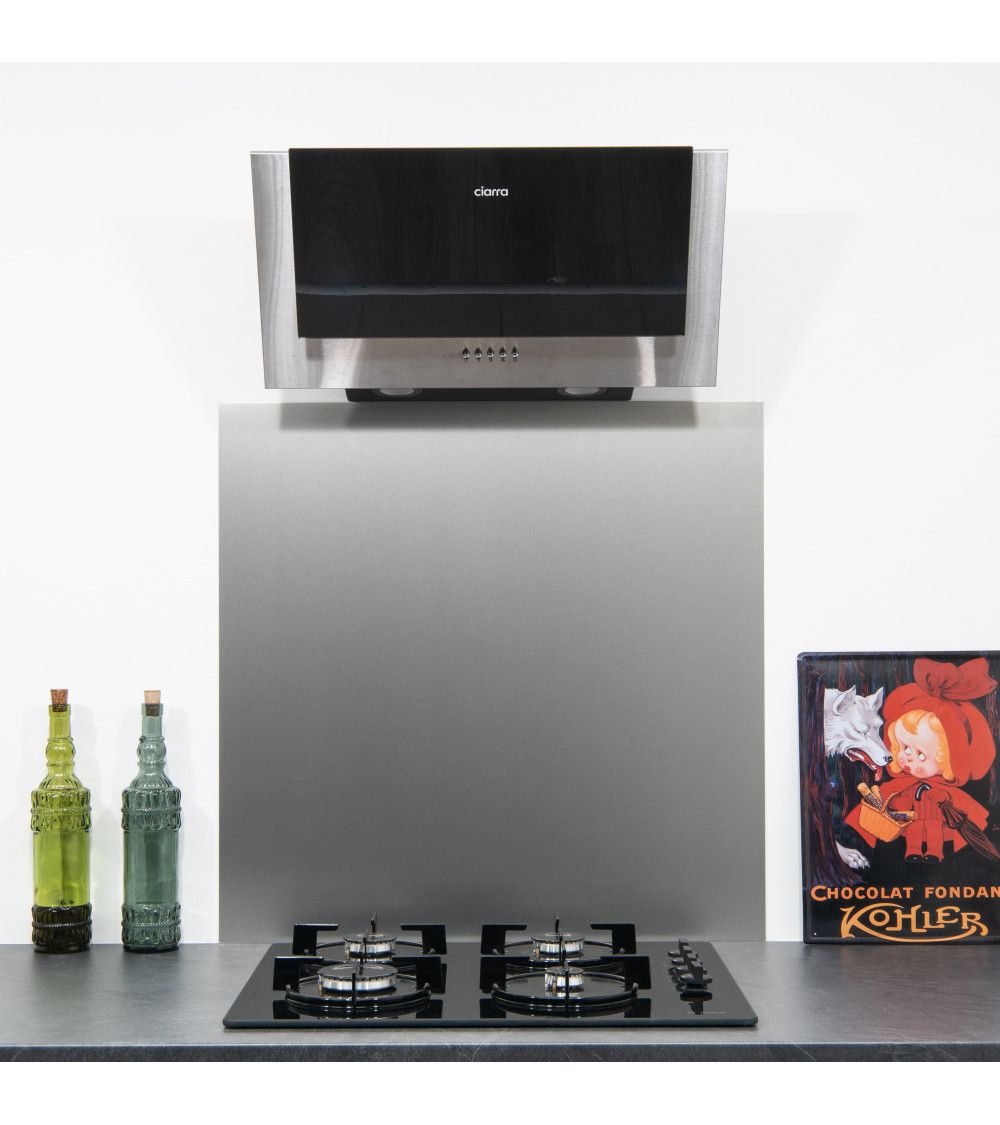 Fond de hotte/Crédence Aluminium Anodisé Brossé H 55 cm x L 110 cm ...