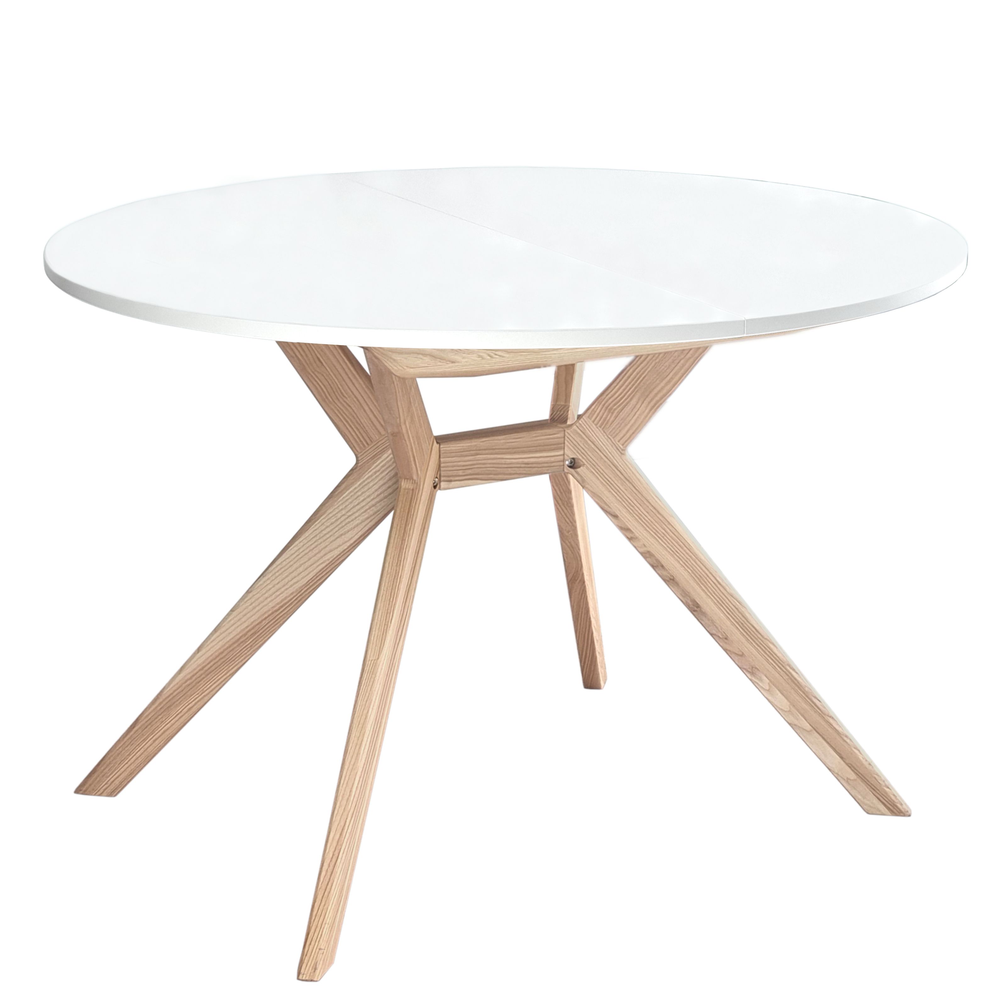 Table à manger ronde extensible 110 cm, Blanc, table à manger pour 6 ...