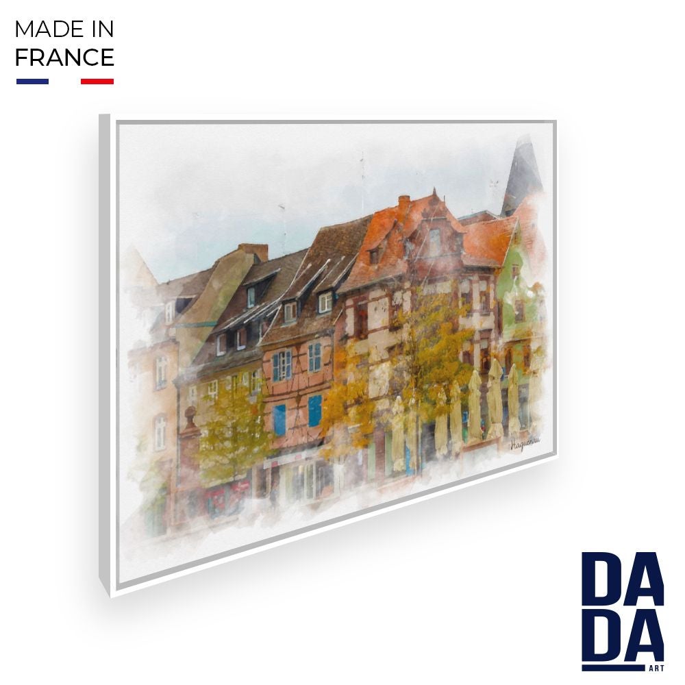 Tableau Maisons de Haguenau / 45x60cm / Cadre Blanc / Fabriqué en ...