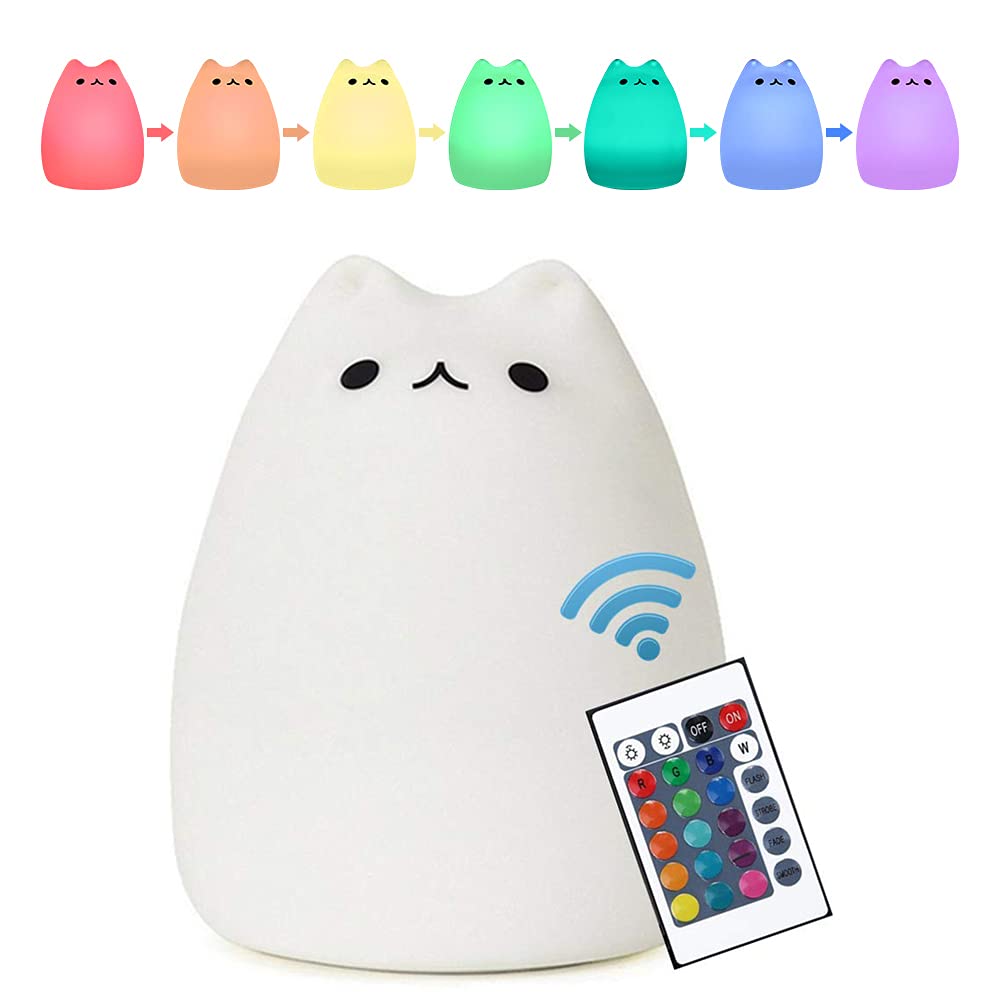Kawaii chat veilleuse pour enfants noël nouvel an cadeaux coloré LED ...