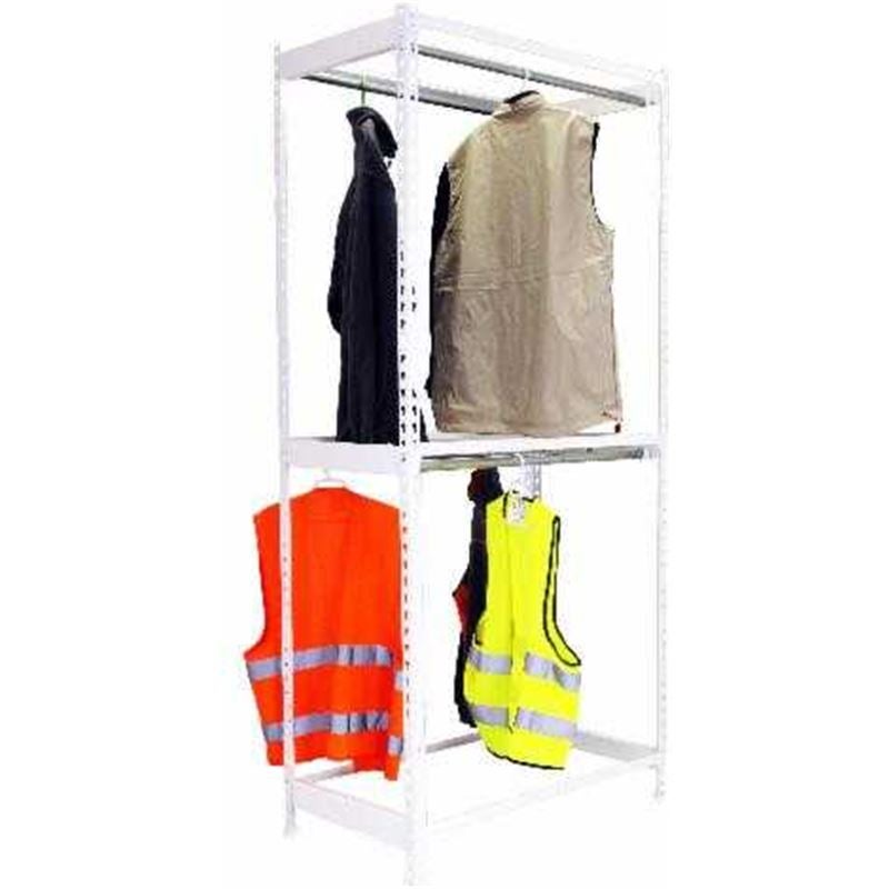 Étagère métallique sans vis SIMONCLOTHING DOUBLE 2/209075 BLANC | Leroy Merlin