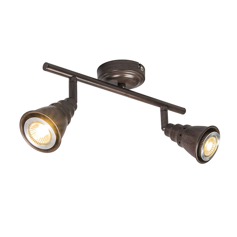 Foco de techo y pared marrón óxido giratorio e inclinable - Coney 2 ...