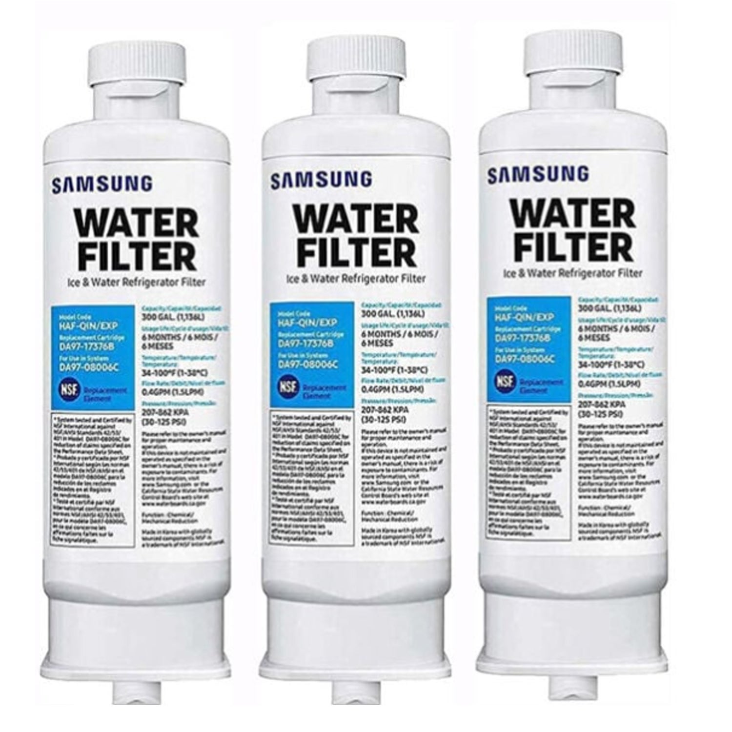 Lote de 3 filtros de agua de repuesto para refrigerador Samsung DA97 ...