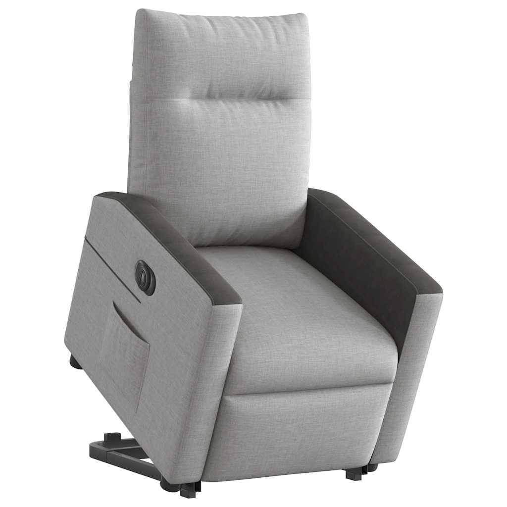 Fauteuil releveur inclinable électrique en tissu gris nuage - COMFORTXL ...