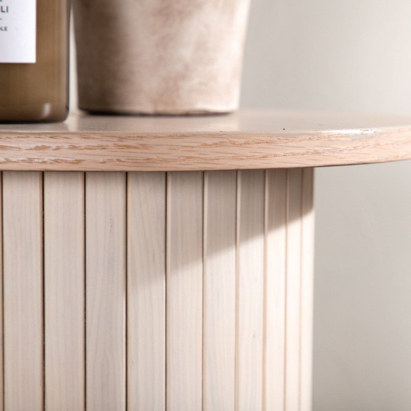 Bianca table d'angle ⌀40cm whitewash. | Leroy Merlin