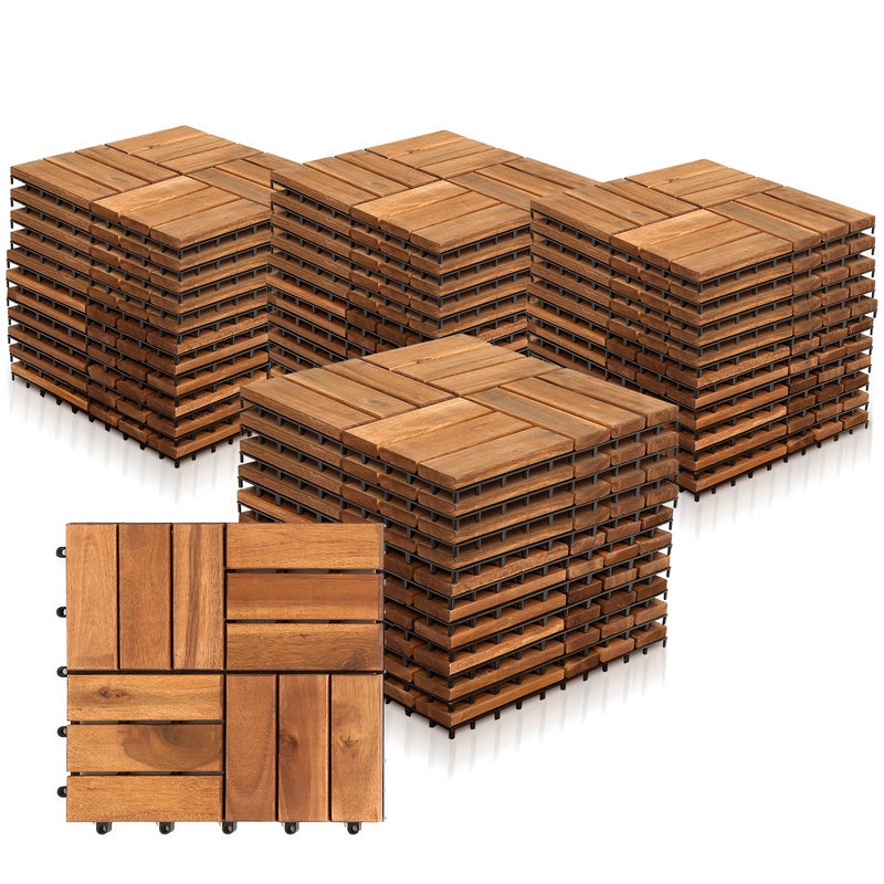 Dalles de terrasse jardin clipsables en bois composite 30 x 30 cm Type ...