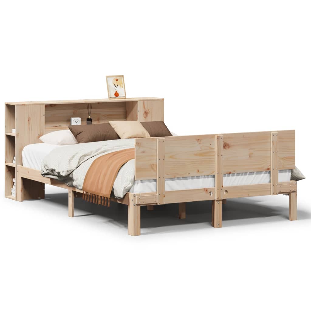 Lit Double | Lit Adulte | Lit bibliothèque sans matelas 140x190 cm bois ...