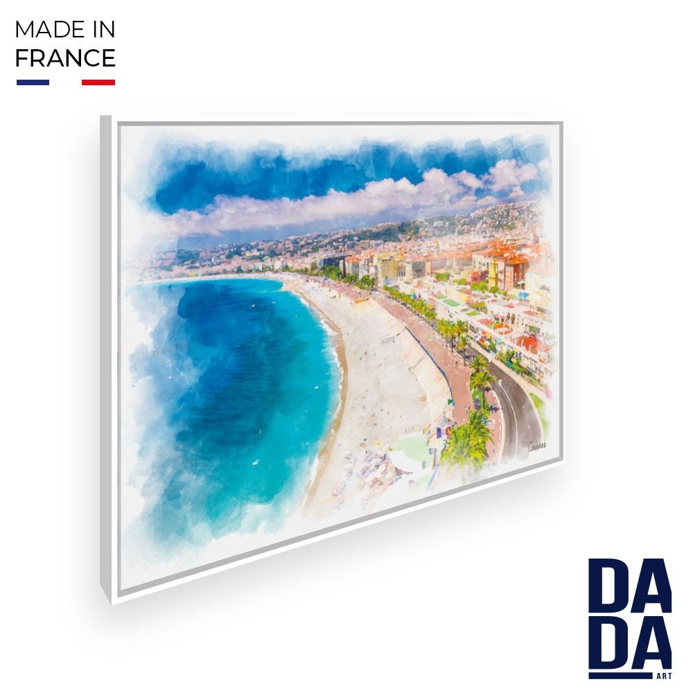 Tableau Vue de Nice / 45x60cm / Cadre Blanc / Fabriqué en France ...