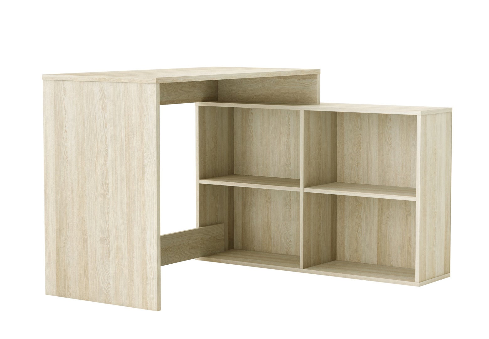 Bureau d'angle contemporain chêne clair Hember | Leroy Merlin