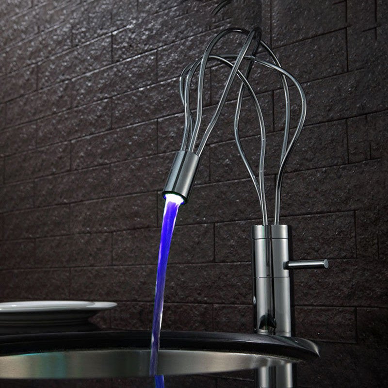 Mitigeur de lavabo à poser led, chrome Naiso | Leroy Merlin