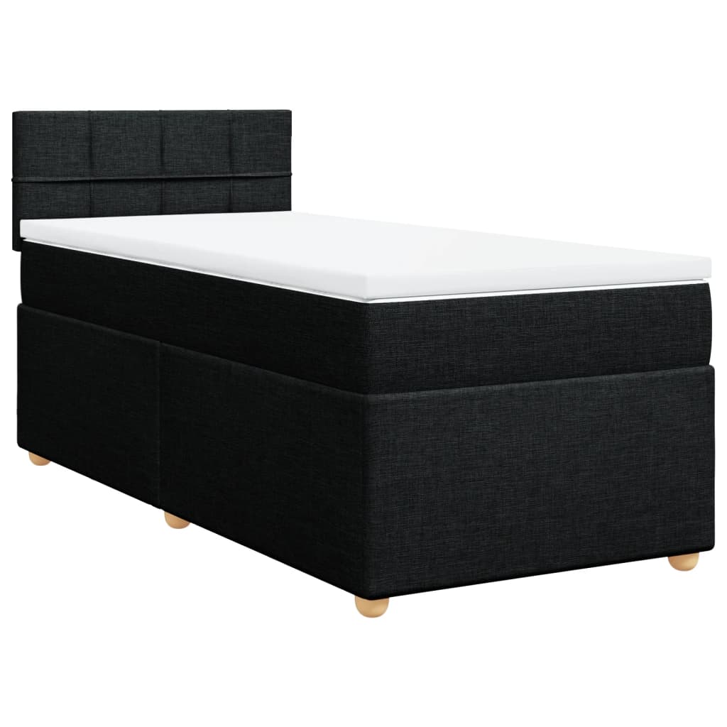 Cama box spring con colchón tela negro 100x200 cm | Leroy Merlin