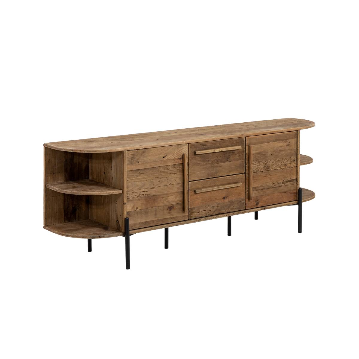 Meuble TV arrondi en bois recyclé Blaise | Leroy Merlin