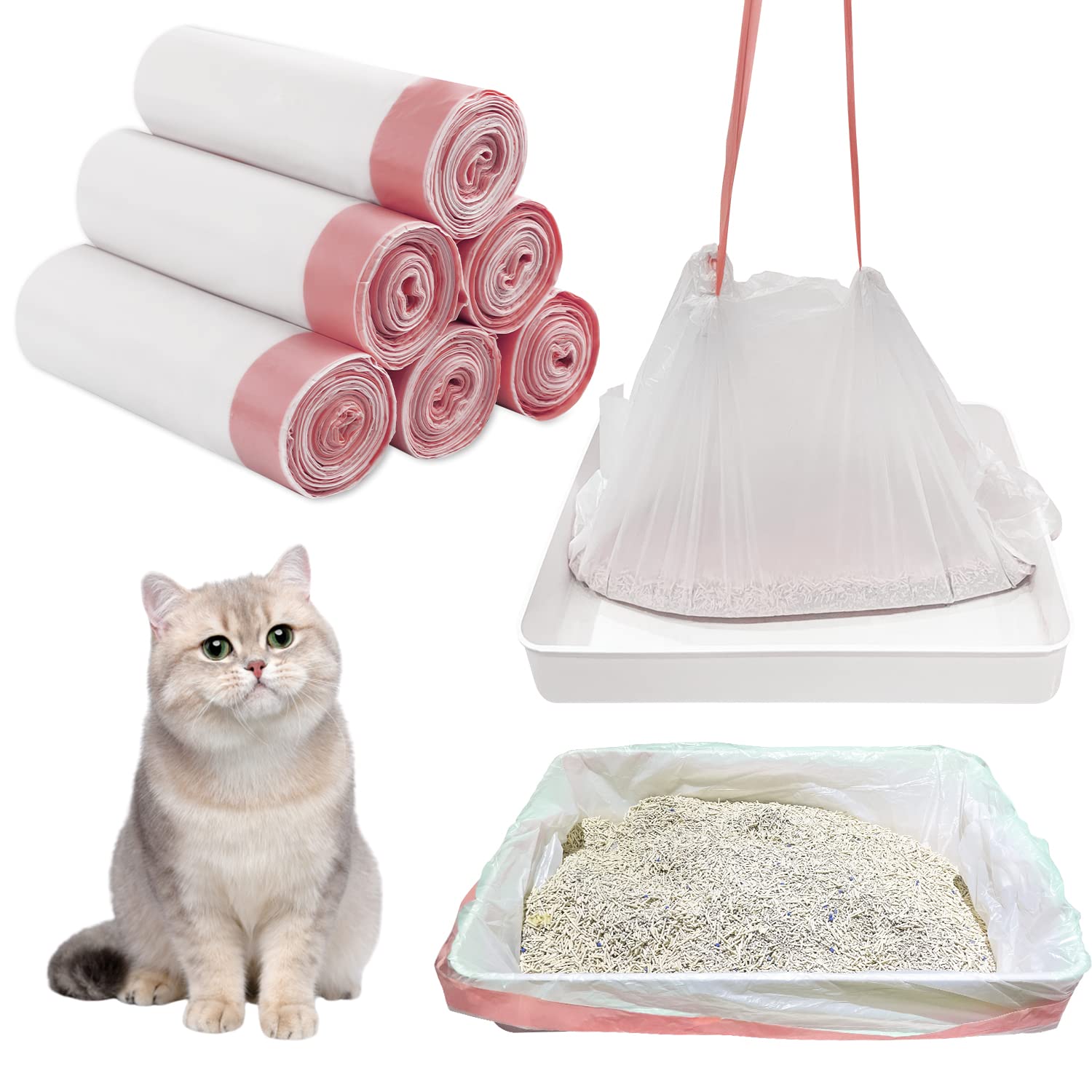 60 unidades de forros para bolsa de arena para gatos, forros grandes ...