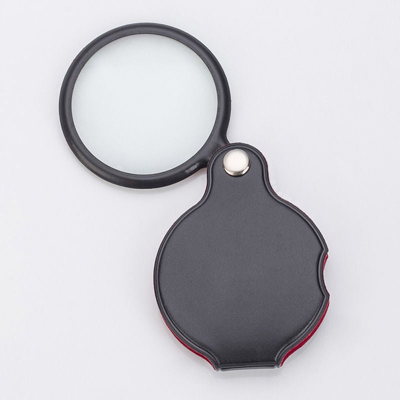 Mini lupa de bolsillo de cristal óptico 8X (60 mm) con estuche ...