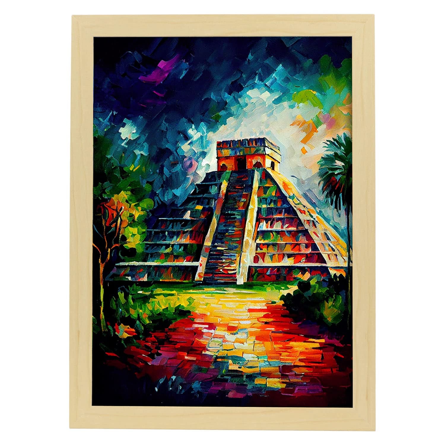 Nacnic Poster De Chichén Itzá En Estilo Pintura Al Óleo Ilustraciones ...