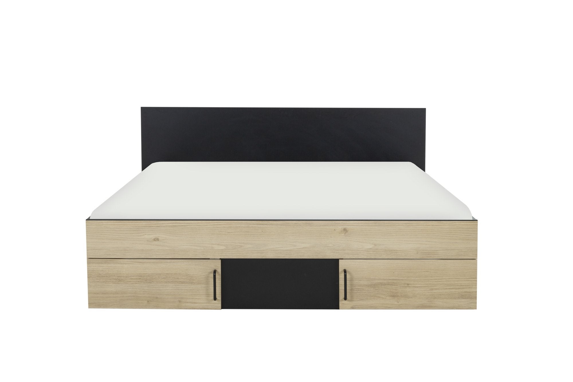 Cama adulta DIAGONE con cajones de almacenamiento - Castaño y negro ...