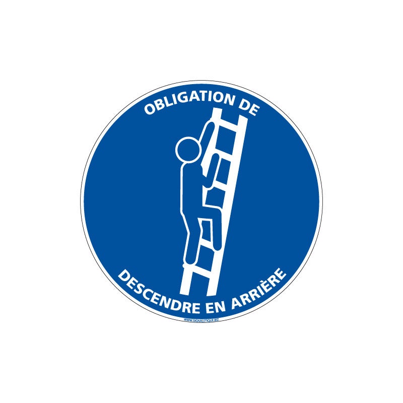 Panneau Obligation de descendre en arrière (E0639) Diamètre 450 mm ...