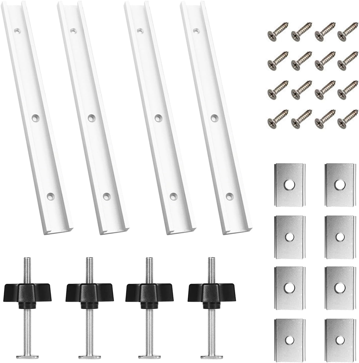 Lot de 4 Rail de Guidage Scie Sur Table, Rails Aluminium T Track de 400 ...