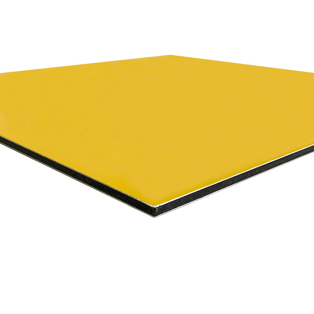 Panneau plaque composite aluminium jaune, 900 x 900 mm (90 x 90 cm), Ep ...