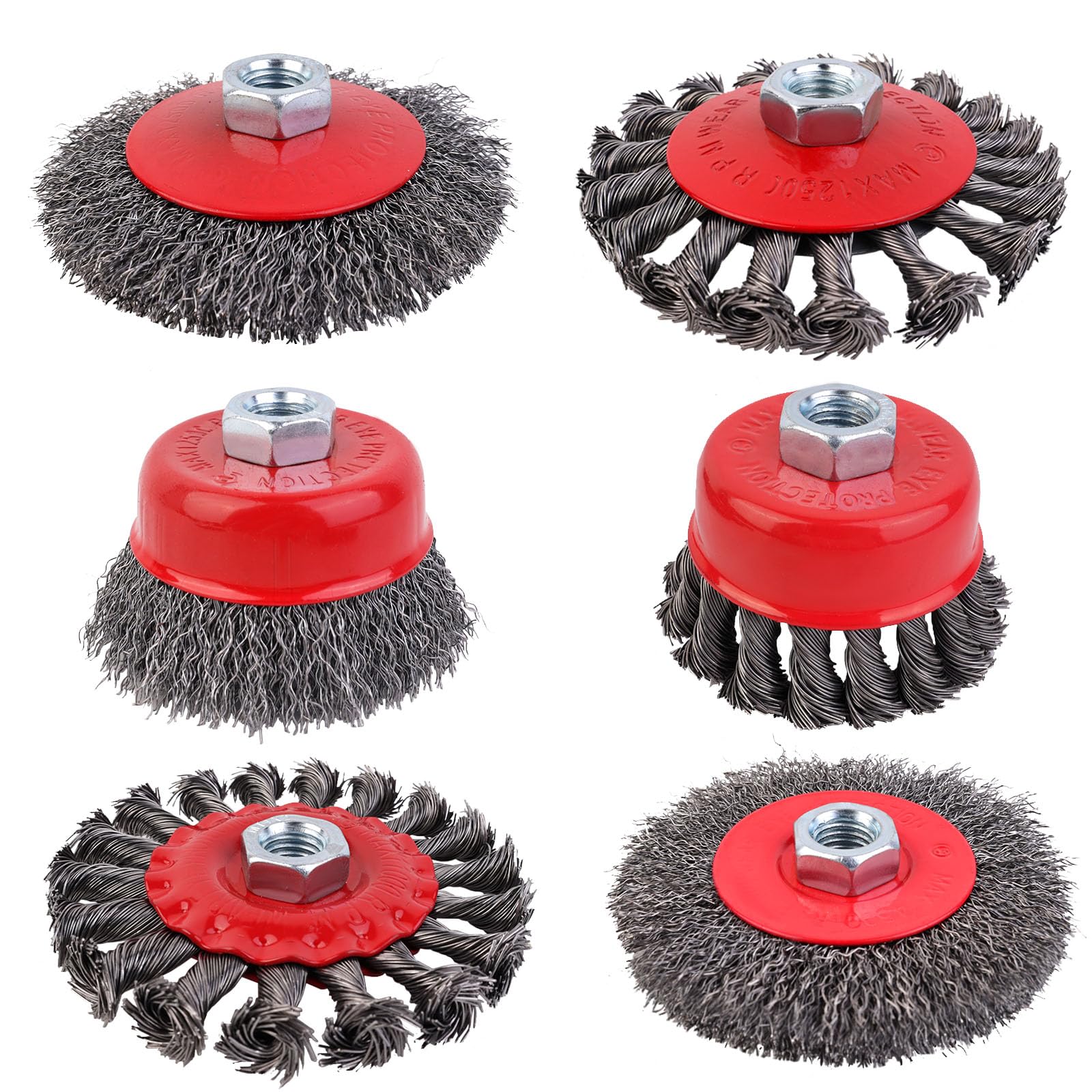 6 Pièces Brosse Metallique pour Meuleuse, Brosse Meuleuse avec Filetage ...
