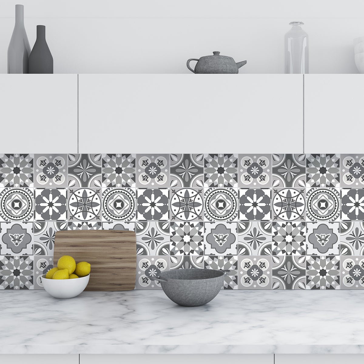9 vinilos azulejos amaury - adhesivo de pared - revestimiento sticker ...