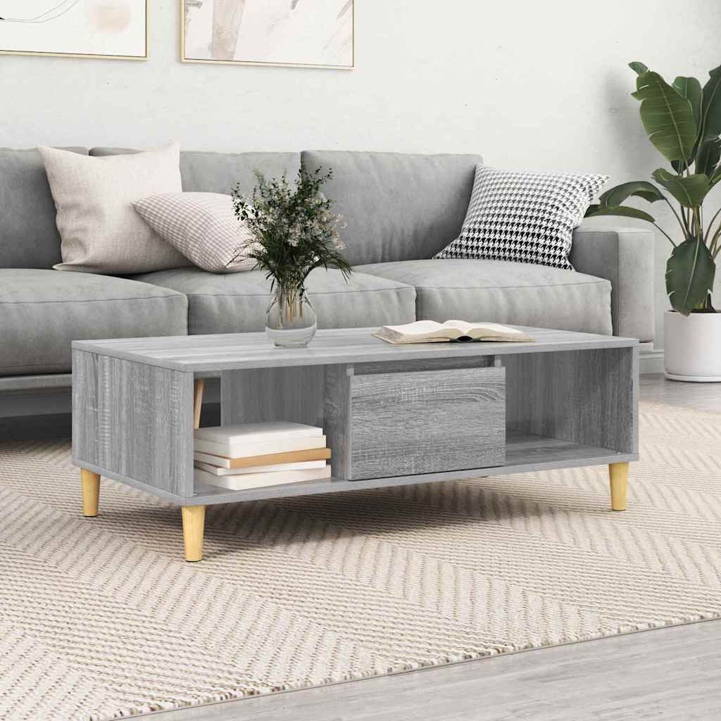Table basse Gris 102 x 55 x 35 cm Bois d'ingénierie | Leroy Merlin