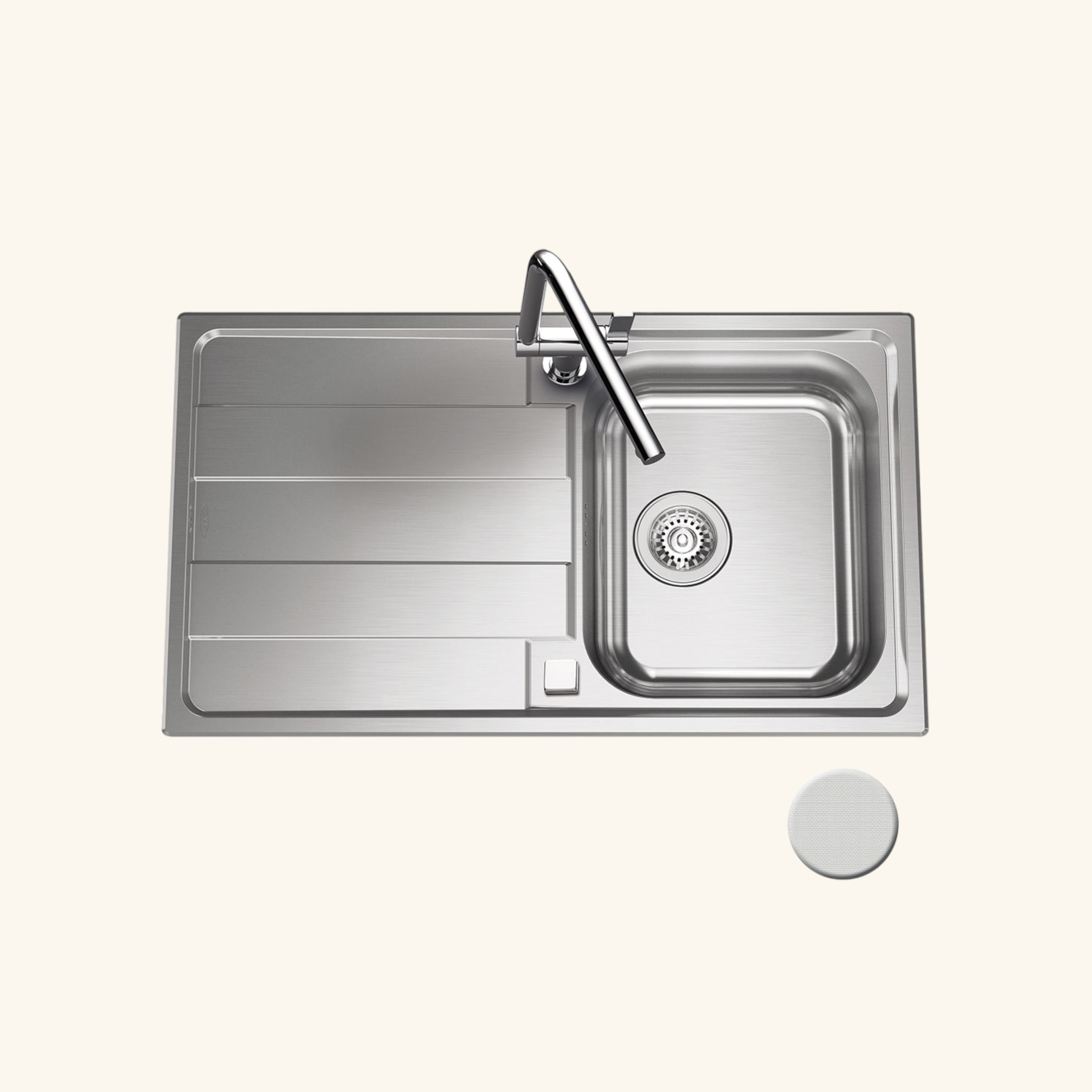 Évier inox mini structure Luisina FUNK 1 bac 1 égouttoir | Leroy Merlin